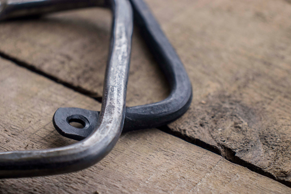 Hand Forged Bent Steel Tray handles / Cutting Board Smooth Corners (1 ...